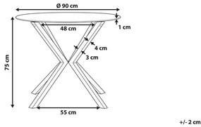 Prosklený kulatý jídelní stůl ⌀ 90 cm ALTURA Beliani