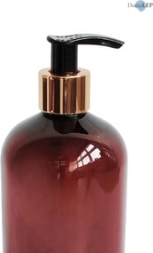 Dávkovač na mýdlo 500 ml hnědý s černo-zlatou pumpičkou BELA