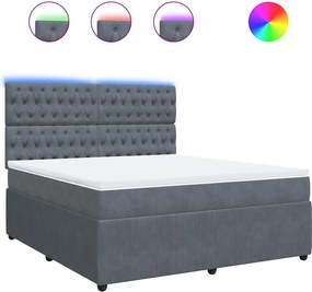 Box spring postel s matrací tmavě šedá 180x200 cm samet 3294713
