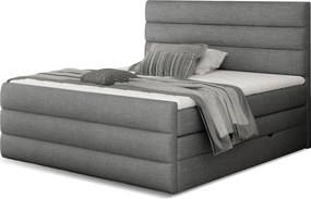 Kontinentální boxspring postel Carmen, šedá 160x200cm (sawana 05/ Cand 09)