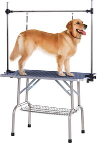 PawHut Grooming Stůl pro Psi s Dolní Policí - Stůl pro Údržbu Psů a Koček do 100kg - Modrý | Aosom