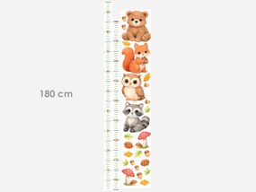 Metr lesní mláďata textilní přelepitelné samolepky na zeď výška 160 cm
