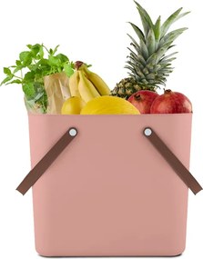 Rotho Nákupní taška, kabelka, plastová MULTIBAG dl. uši, starorůžová, 25l