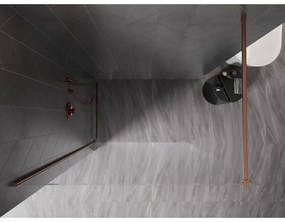 Mexen, Mexen Kioto-X sprchová stěna 110 x 200 cm, transparentní 10 mm, broušená měď - 800-110-101-65-00-X