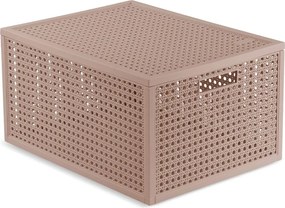 Starorůžový úložný box s víkem z recyklovaného plastu 30x38x21 cm Kaya – Curver