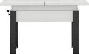 Rozkládací polohovací konferenční stolek HOGO 3v1 | 120-157x62,5-74,5x67 cm | síla horní desky 32 mm | bílá/černé nohy