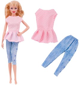 Šatičky pro panenku Barbie - kalhoty + triko (30 cm) Barva: L340