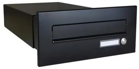 DOLS B-042 ČD-2 RAL9005 - poštovní schránka k zazdění, se jmenovkou a zvonkovým tlačítkem, černá