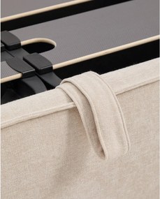 Béžová čalouněná dvoulůžková postel z žinylky s úložným prostorem s roštem 180x200 cm Arvian – Kave Home