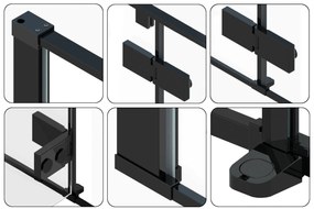 Sprchový kout REA FARGO 80/zástěna x 100/dveře cm, černý matný/transparent - bez vaničky