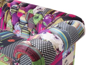 Prošívaná patchwork fialová čalouněná sedačka CHESTERFIELD Beliani