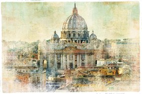 DIMEX | Vliesová fototapeta Vintage Bazilika sv. Petra MS-5-2025 | 375 x 250 cm| béžová, hnědá, šedá