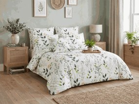 Sada povlečení z mikrovlákna FLORAMA bílé + povlak na polštář 50 x 70 cm ZDARMA