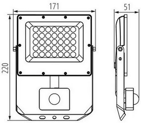 LED reflektor s čidlem Kanlux ACETE 30W CCT SE GR 38497 IP44 nastavitelná teplota barvy