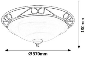 Rabalux 3722 - Stropní svítidlo ATHEN 2xE27/60W/230V