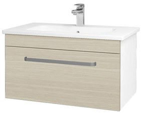 Dřevojas Koupelnová skříň ASTON SZZ 80 Varianta: N01 Bílá lesk / Úchytka T01 / D04 Dub