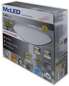 LED svítidlo McLED Cala 18D 18W IP44 2700K teplá bílá, s pohybovým čidlem ML-411.225.32.0