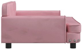Dětská pohovka růžová 90 x 53 x 30 cm samet - Default Title