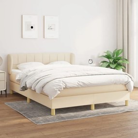 Box spring postel s matrací krémová 140x190 cm textil 3126802
