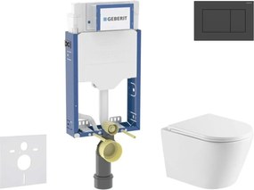 Geberit Kombifix - Set předstěnové instalace, klozetu Nefia a sedátka softclose, tlačítko Sigma20, matná černá/černá SANI15CA5149