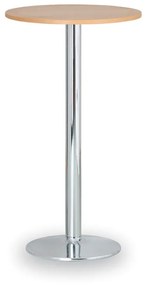 Koktejlový stůl OLYMPO II, průměr 600 mm, chromovaná podnož, deska buk
