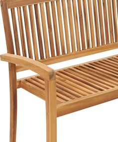 vidaXL Marketos Stohovatelná zahradní lavice s poduškou 128,5 cm masivní teak