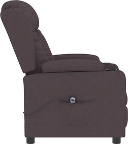 Elektrické polohovací křeslo tmavě hnědé textil 3098782