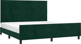 Rám postele bez matrace tmavě zelená 160 x 200 cm samet 3125827