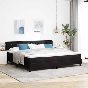 Postel s boxspringem s čelo Černý 200 x 200 cm samet 3341434