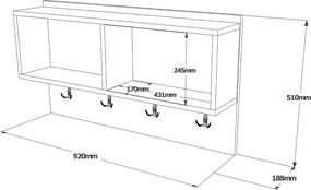 HARAH Věšákový panel BRAIN 1, beton