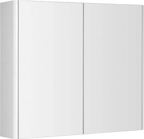 Aqualine Deneb - Zrcadlová skříňka, 80x70x18 cm, 2 dvířka, matná bílá DN080