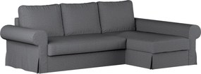Potah na pohovku IKEA Backabro rozkládací se šezlongem barva šedá látka pletený vzor