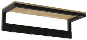 Luminex Nástěnný věšák na ručníky s policí 10x40 cm černá 9860