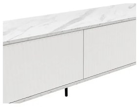 TV stolek/skříňka Niruki, Barva: bílá/bílý mramor