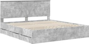 Rám postele s čelo Betonově šedá 180 x 200 cm Inženýrské dřevo 3409436
