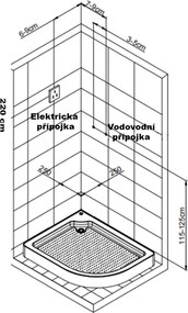 BPS-koupelny Hydromasážní box HYD-Michele 120 P, 120x85 pravý bez sauny