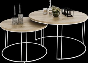 ADRK Furniture Konferenční stolek 2v1 ETTA CT-ETT-W-S