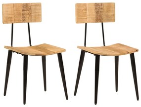 Jídelní židle 2 ks 44 x 40 x 80 cm masivní mangovníkové dřevo - Default Title