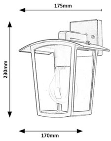 Rabalux 7127 - Venkovní nástěnné svítidlo TAVERNA 1xE27/15W/230V IP44
