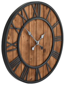 vidaXL Vintage nástěnné hodiny se strojkem Quartz dřevo a kov 60cm XXL