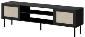 TV skříňka/stolek Wilent, Barva: černý mat / černý mat + linol calabria