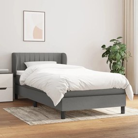 vidaXL Box spring postel s matrací 80 x 200 cm textil [3126364] Barva: Tmavě šedá