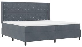 Postel s boxspringem s matrací Tmavě šedá 200 x 200 cm samet 3341973