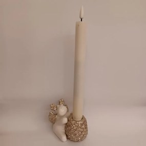 Vánoční svícen na stůl keramický 9,5 × 9 × 8 cm, průměr na svíčku 2 cm