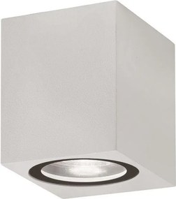 NV 910041 Venkovní nástěnné svítidlo NERO hliník bílé skleněný difuzor GU10 1x7W 220-240V IP54 bez žárovky světlo dolů - NOVA LUCE