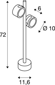 LA 231505 Venkovní svítidlo SITRA 360 SL antracit 230V GX53 2x9W 90° IP44 - BIG WHITE (SLV)