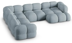 Světle modrá rohová pohovka (levý roh/do "U") Loretto – Cosmopolitan Design
