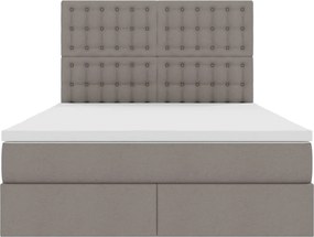 Postel s úložným prostorem a matrací Taupe 140 x 200 cm textil 3371913