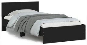 vidaXL Rám postele s čelem černý 100 x 200 cm kompozitní dřevo