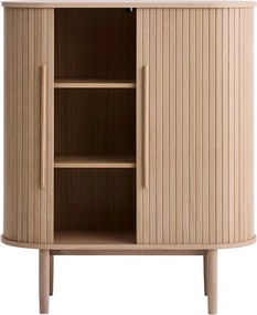 Skříňka v dekoru dubu s posuvnými dveřmi ve světle přírodní barvě 100x118x40 cm Meta – Unique Furniture